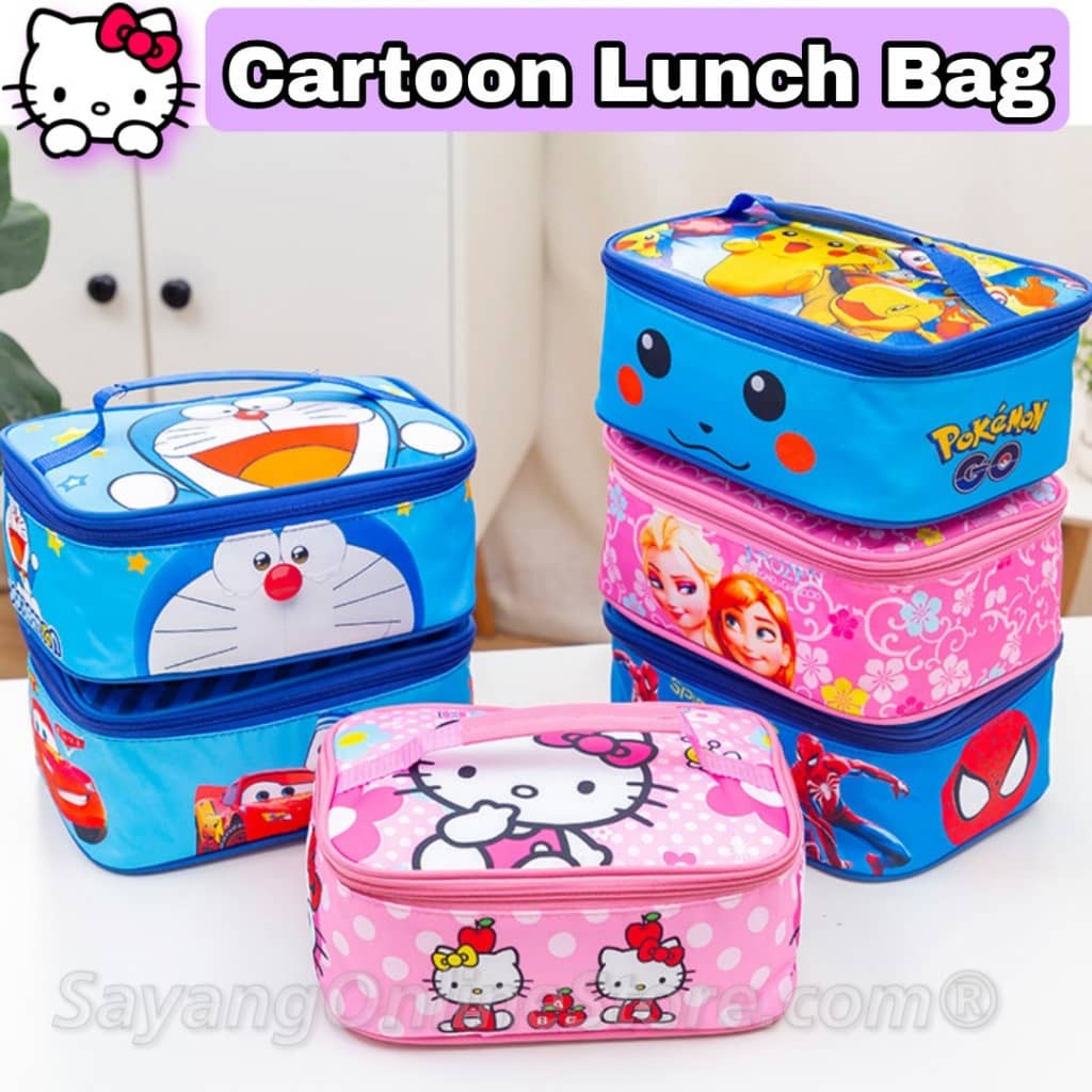 [Ready Stock] Cartoon Large Insulated Lunch Bag Students Lunch Storage ...