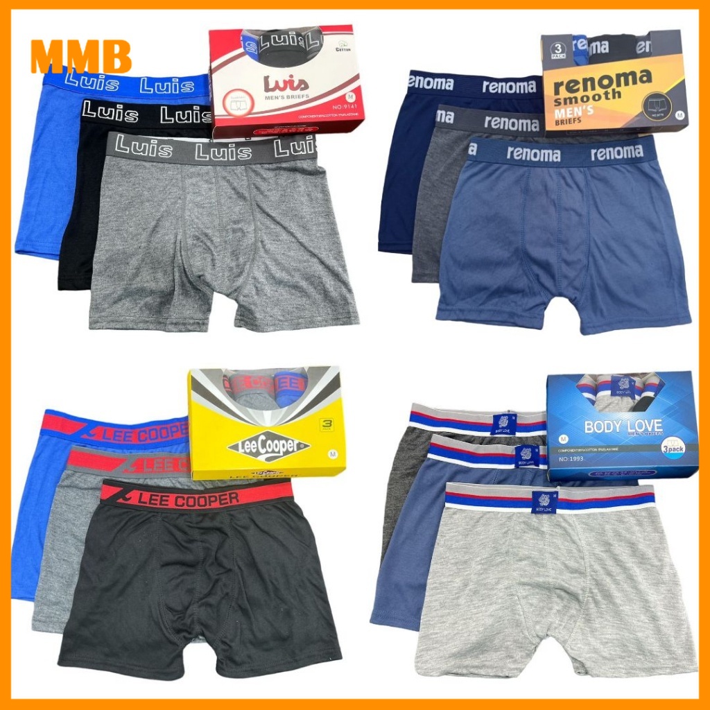 MMB_(Harga Borong Seluar Dalam ) Men Boxer 3pcs in 1box (random colour ...