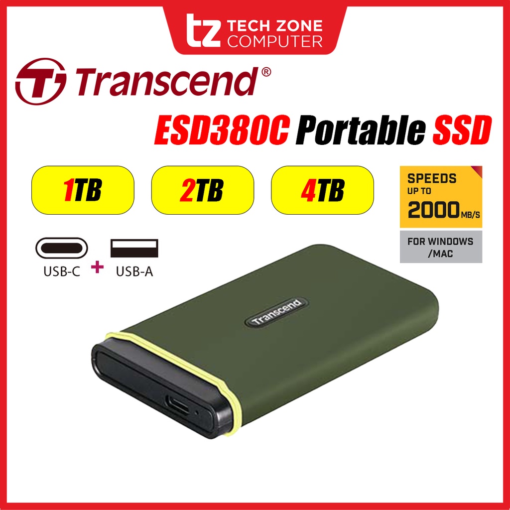 Transcend ESD380C External SSD USB 3.2 Gen 2x2 Type-C (1TB / 2TB / 4TB ... Transcend ESD380C External SSD USB 3.2 Gen 2x2 Type-C (1TB / 2TB / 4TB ...