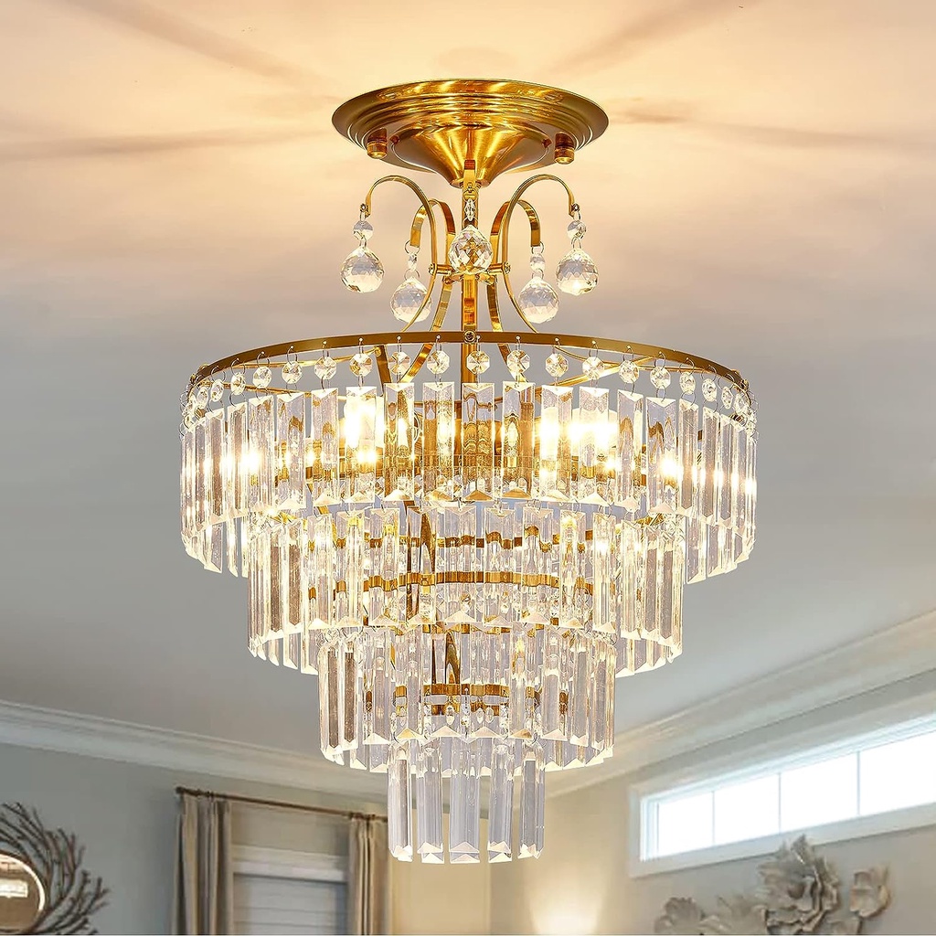 Modern Gold Crystal Candelier Chandelier Pendant Crystal Lampu Kristal ...