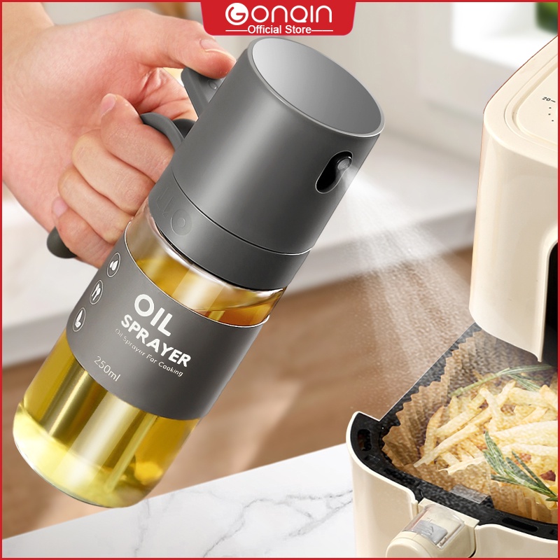 GONQIN 250ML Oil Spray Pot Kitchen Household Glass Spray Oil Spray Pot ...