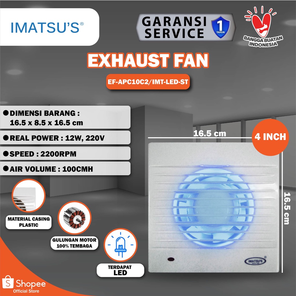 Ceiling Fan/ Exhaust Fan CEILING 4 Inch/Exhaust Fan Imatsu APC10C2 With ...