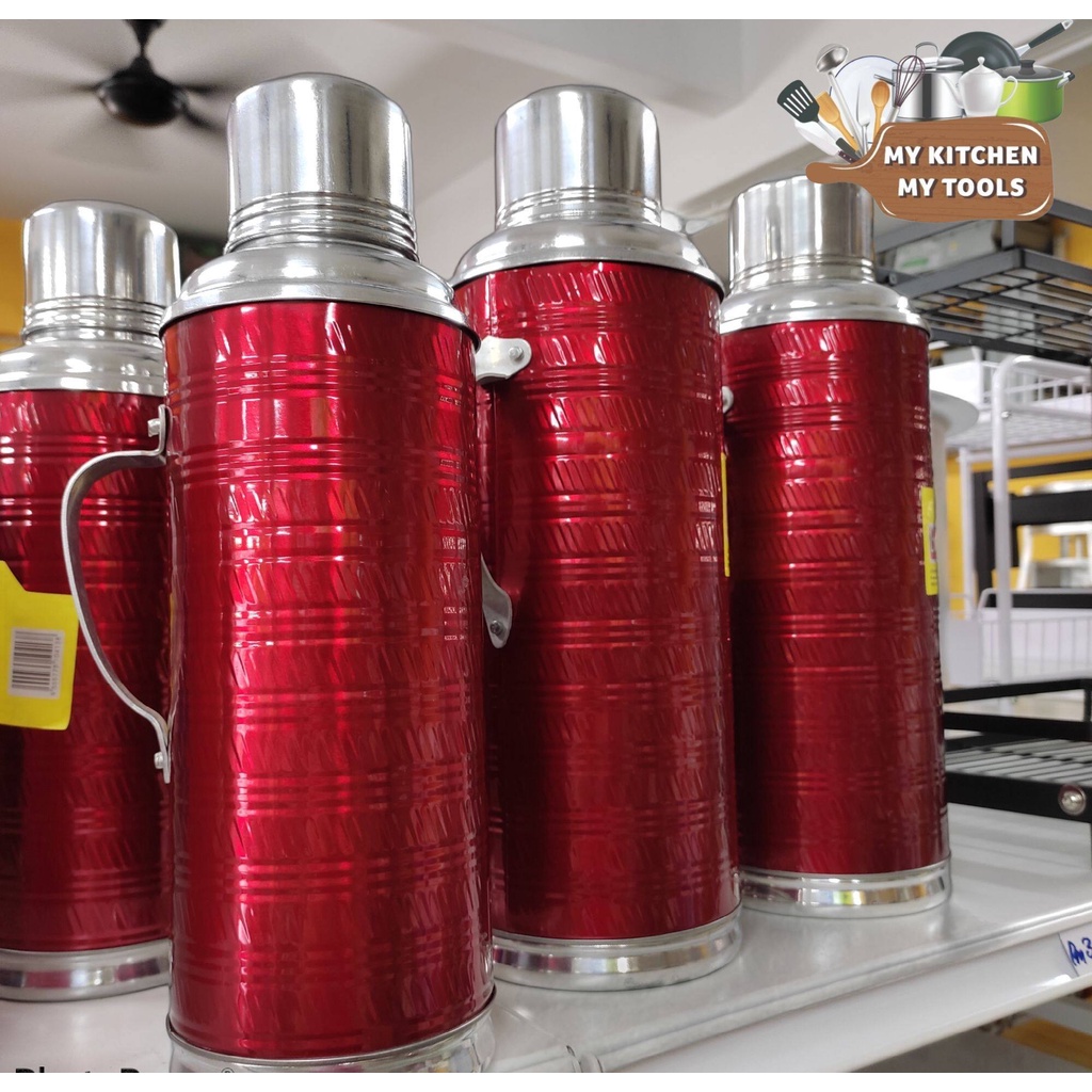 Traditional aluminium vacuum flask/flask air panas aluminium(1.2,2litres)(tahan panas 2 hari ...
