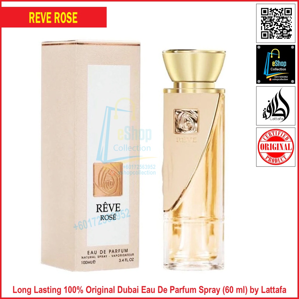 Reve Rose 100ml Eau De Parfum By Lattafa Perfume Rave | Shopee Malaysia