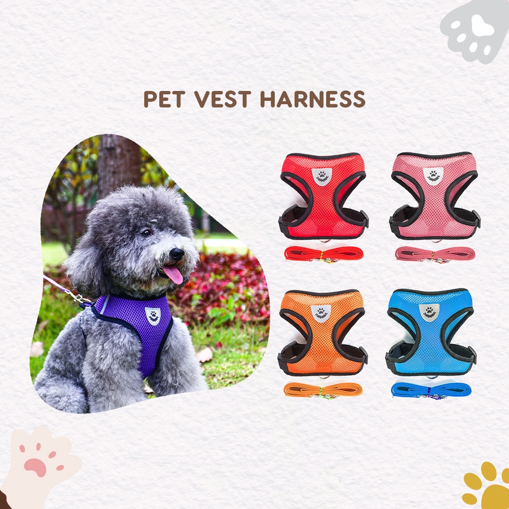 Cat Reflective Vest Harness Leash Set Pet Walking Vest Lead Cat ...