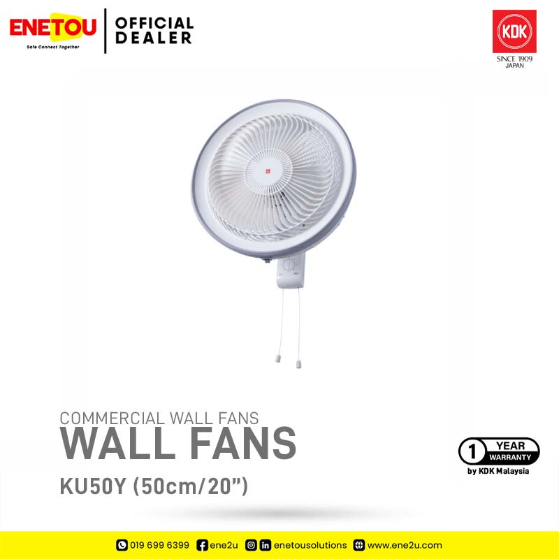 KDK KU50Y 20" 3 BLADE COMMERCIAL WALL FAN PULL CORD WHITE | Shopee Malaysia