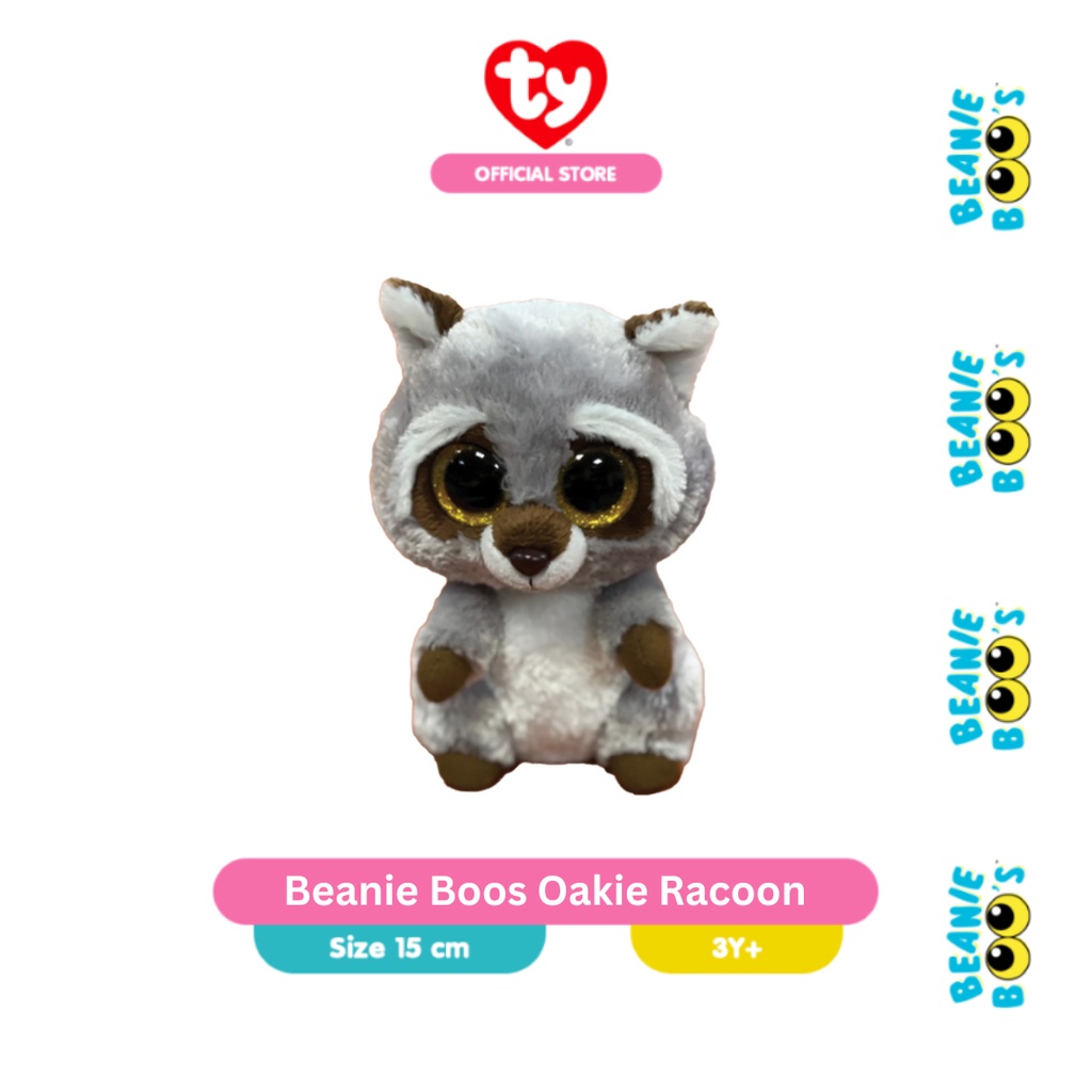Ty Beanie Boos Oakie Racoon (Regular) - Raccoon Doll | Shopee Malaysia