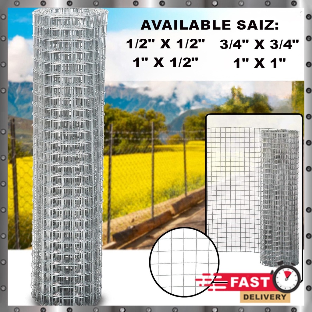 3' 19G Galvanized BRC Welded Iron Wire Mesh Net Netting /Dawai Jaring 19G | Shopee Malaysia