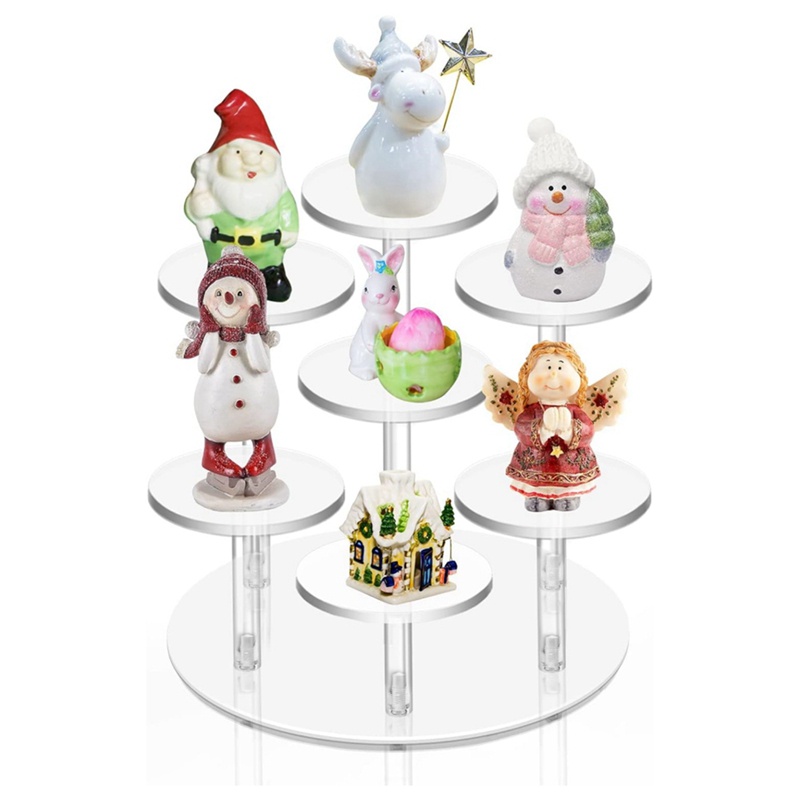 Christmas Ornament Display Stand 7 Columns Acrylic Transparent Display ...