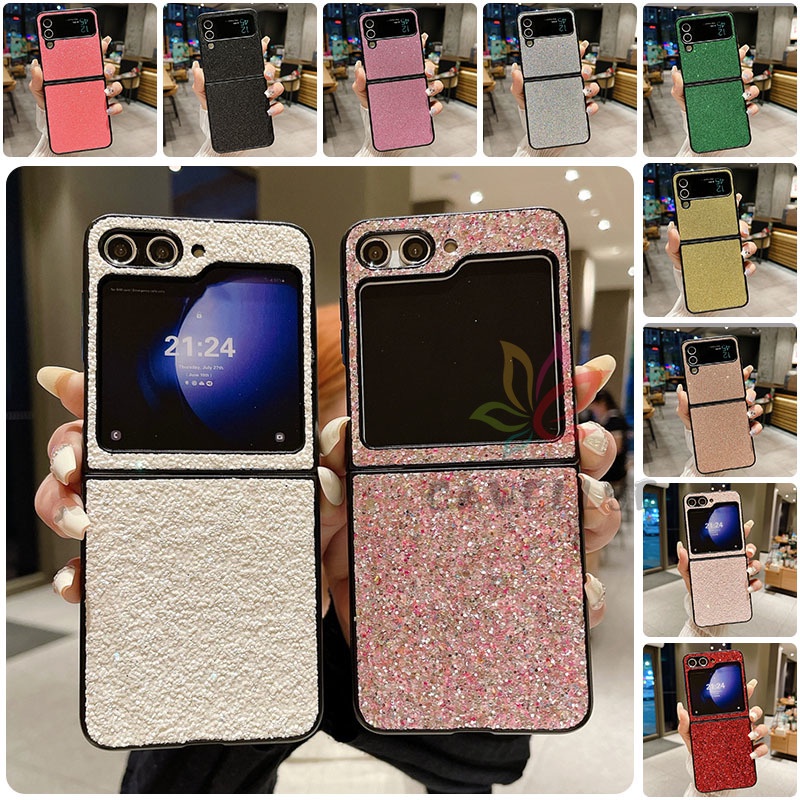 Luxury Bling Glitter PU Leather Phone Casing Samsung Galaxy Z Flip 5 Z ...