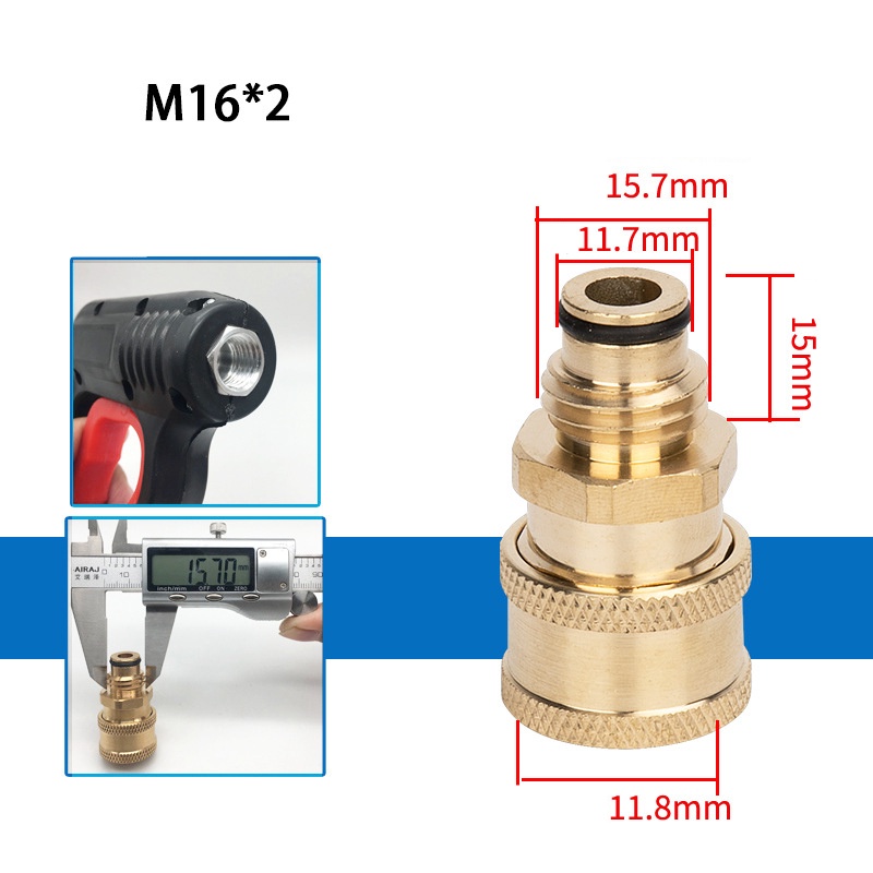 Brass 3/8" 1/4" M14 M18 M22 Thread Connector Male Female Adapter for High Pressure Washer Gun ...