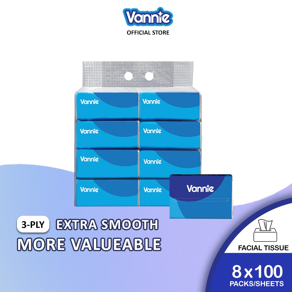 Vannie Soft Pack Facial Tissue 3ply | Shopee Malaysia