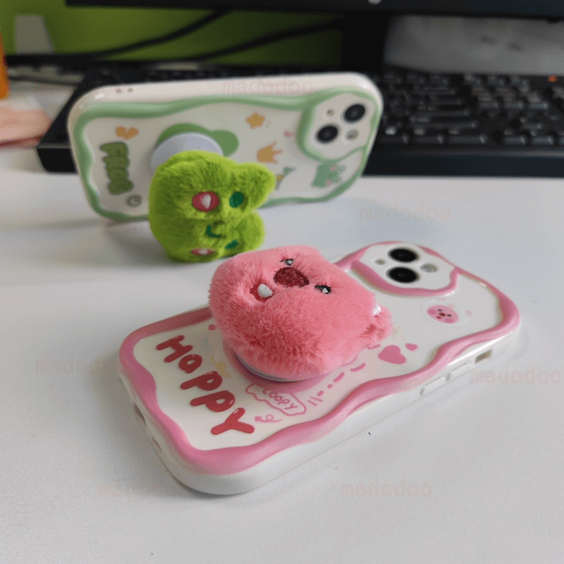 Cute Loppy Frog beaver Cartoon 3D Plush Bracket Fine Hole Anti-fall ...