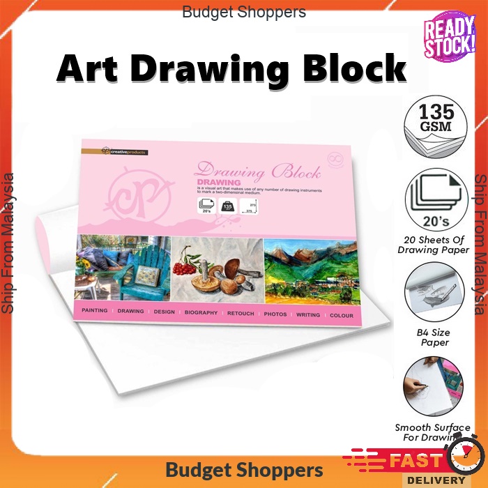 CP B4 Art Drawing Block 20 Sheets 135gsm / Kertas Lukisan Drawing Book ...