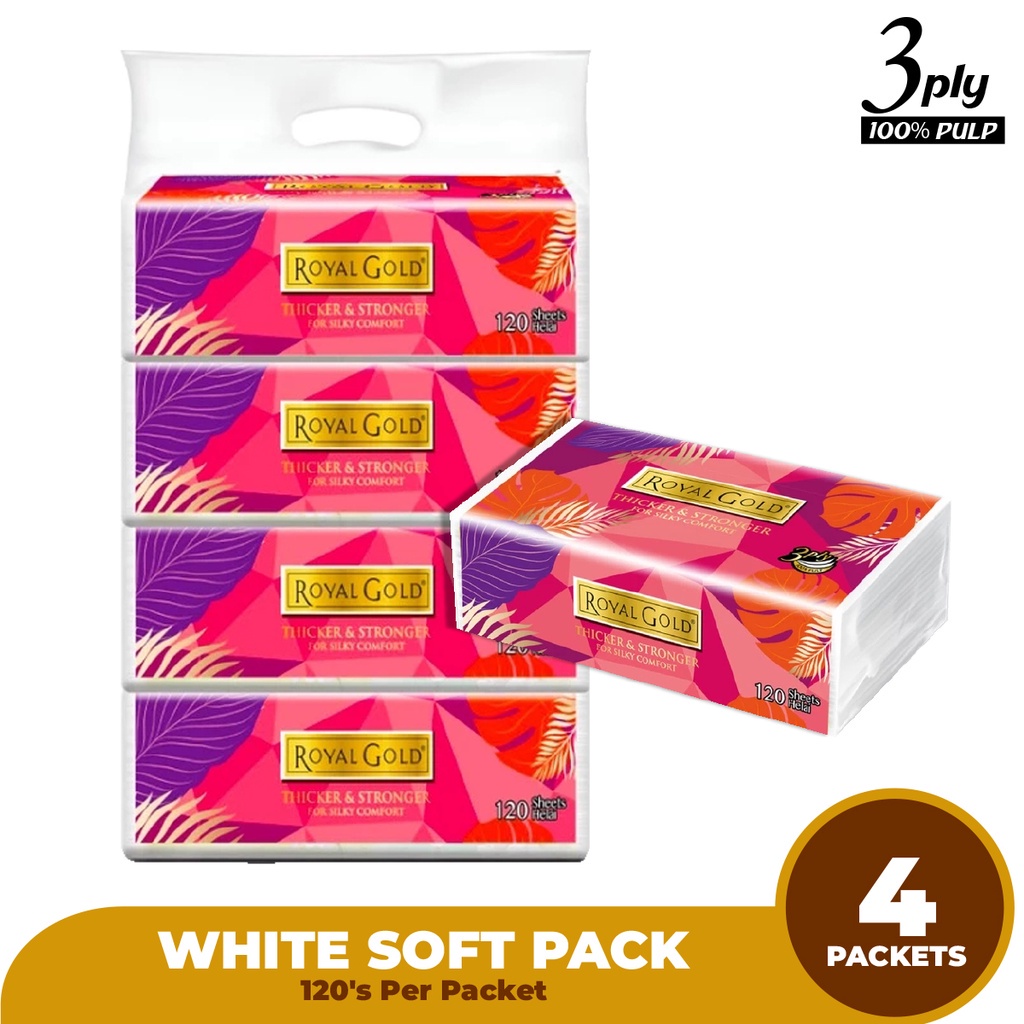 SKM Royal Gold Luxurious White Soft Pack 3PLY (120's x 4 Packets) L207 ...