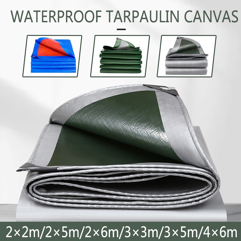 【COD】Tarpaulin Canvas Canopy Waterproof Sunshade Net Insulation Tarp ...