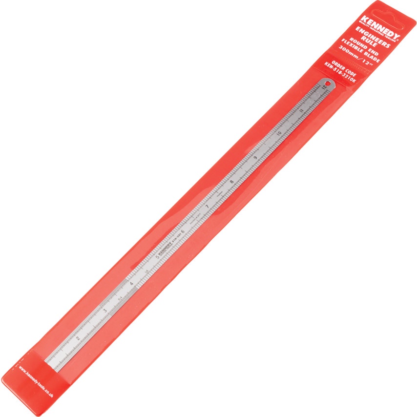KENNEDY 150mm/6" / 300mm/12" RIGID RUSTLESS RULE ROUND END KEN5183110K ...
