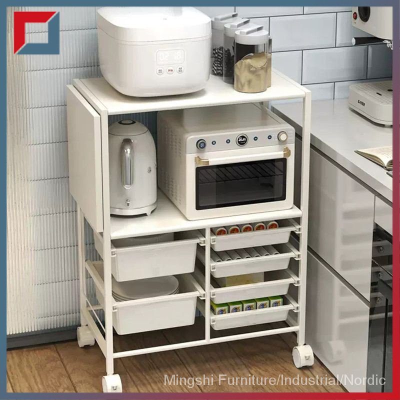 Kitchen storage rack floor to ceiling microwave storage cabinet food ...