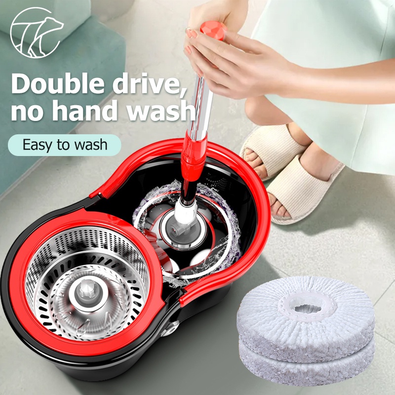 Spin Mop with Stainless Steel Basket & Wheels Multiple Color Choice ...