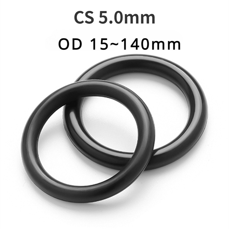 [MHJ] Black O-Ring CS5.0 Rubber Ring OD15-140mm Waterproof Sealing Ring Silicone Ring | Shopee ...