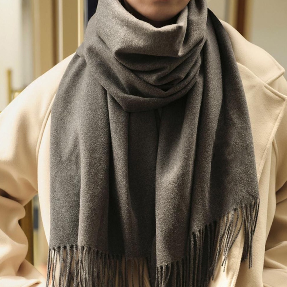 Autumn Winter Warm Solid Shawl Scarf 78.7*27.5inch/200g Man Woman ...