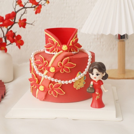 [Ready Stock] 旗袍 妈妈 母亲节 蛋糕装饰 Cheongsam chinese knot mother mum cake ...