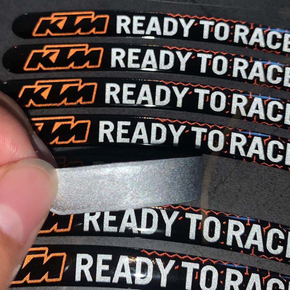 1 Set/8pcs for 14-19 Inch Tire KTM Redbull Reflective Motorcycle 3D ...