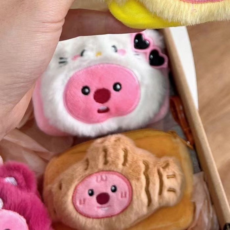 Kawaii Sanrio Kuromi Loopy Plush Toys Keychain Cute Pink Beaver Anime ...