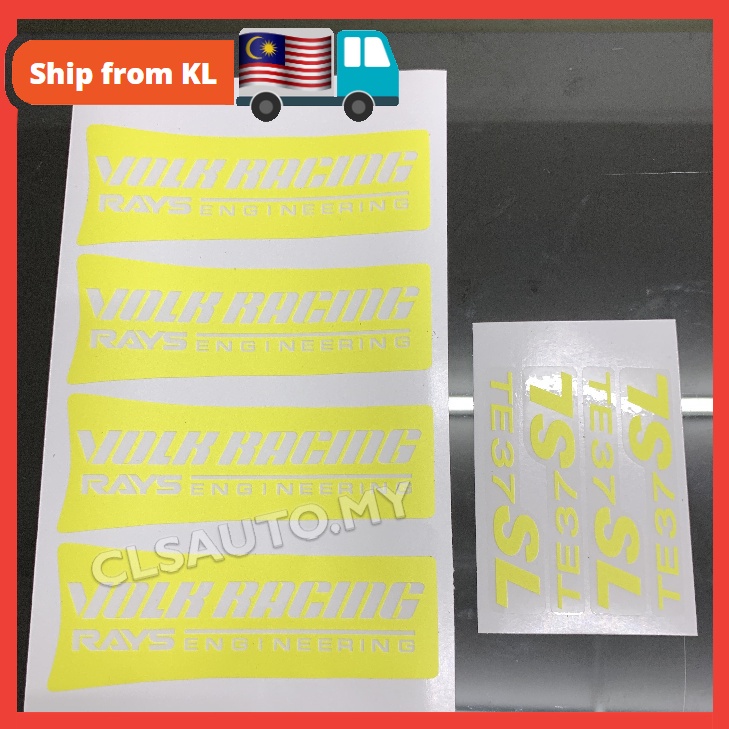 STICKER SPORT RIM TE37 Special Colours Hot Pink Aqua Blue (RAYS VOLK ...