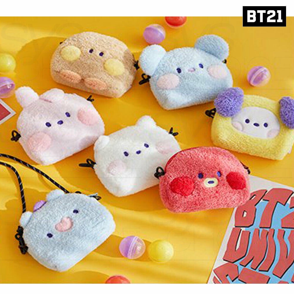 BTS BT21 Tinytan Bangtan OT7 Kpop Merch Minini Plush Crossbody Shoulder Bags Tata Cooky Chimmy ...
