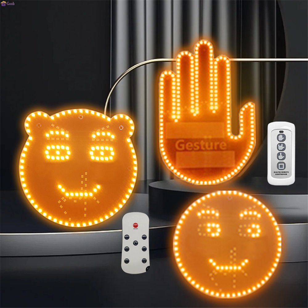 Car-mounted Led Fun Expression Light, Smiley Face Light, Rear Window ...