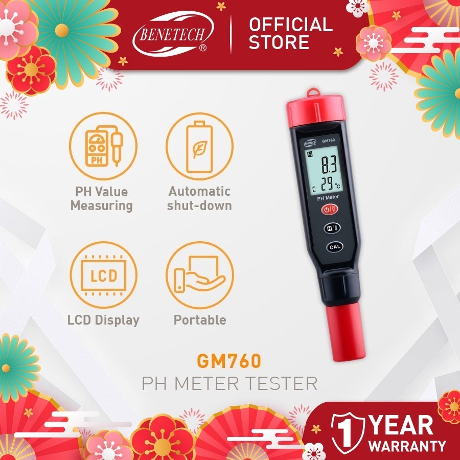 Benetech GM760 / GM761 Professional Digital PH Meter Tester | Shopee ...