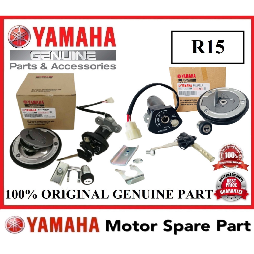 100% ORIGINAL YAMAHA R15 MAIN SWITCH SET 0 BK6-XH250-01 KUNCI SUIZ SUIS ...