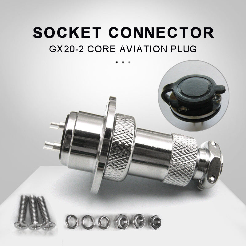 GX20 Round Aviation Cable Plug Socket Wire Panel Metal Connector 2 Pin | Shopee Malaysia