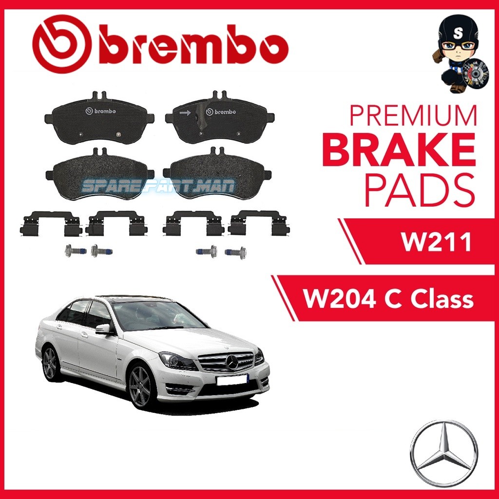 Original BREMBO Front Brake Pads (1 set) - Mercedes W204 C CLASS'07 ...
