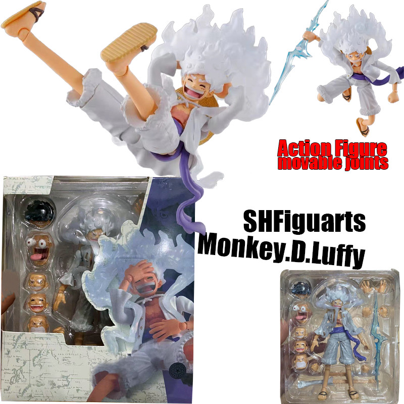 SHF One Piece Nika Luffy Action Figure Movable Joints Gear 5 Monkey.D ...