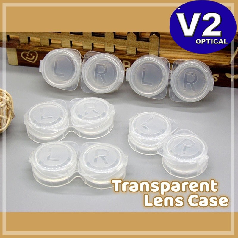 (1 pcs) Dual Side Open Transparent Contact Lens Case Travel Contact ...