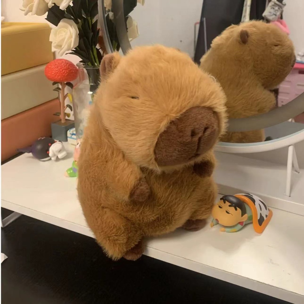 🔥capybara🔥Tik Tok Same Style Seated Capybara Doll 卡皮巴拉🥳水豚公仔 乌龟背包水豚 Ugly ...
