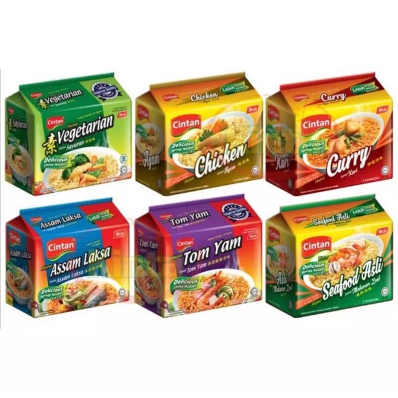 Cintan Instant Noodle (Kari/Tomyam/Seafood Asli/Vege/Asam Laksa/Vege ...