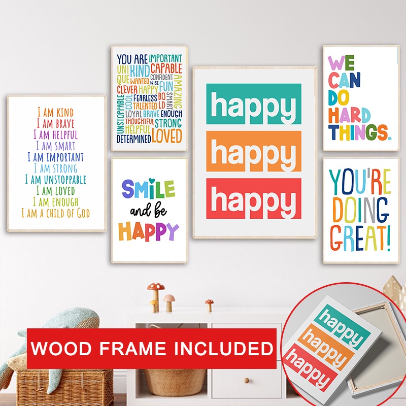 (With Frame )Inspirational Canvas Painting Children's Motivation ...