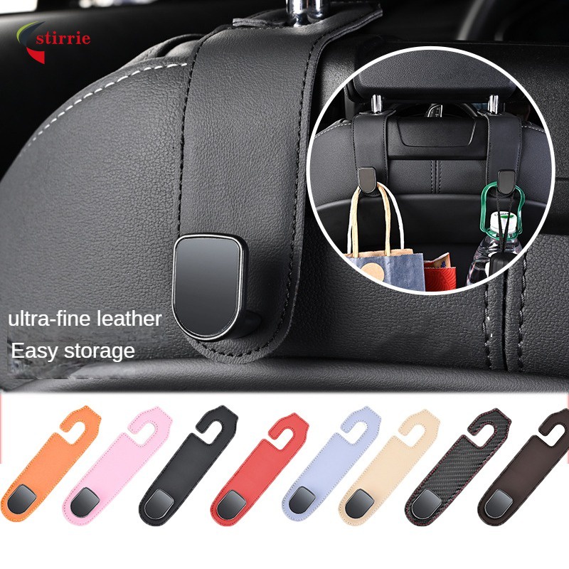 Microfiber Leather High-End Car Seat Back Hook Rear Metal Hook Car Hook ...