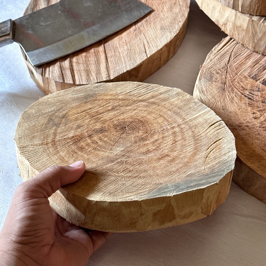 Thick Jackfruit Wood Cutting Board / Round Wood / Meat and Fish ...