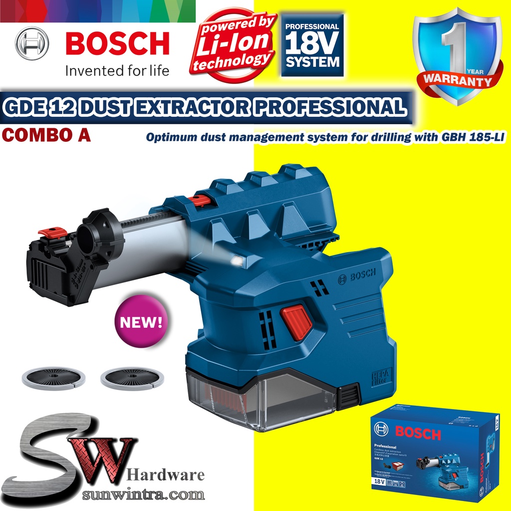 BOSCH GDE 12 PROFESSIONAL INTEGRATED DUST EXTRACTOR FOR GBH185 GBH 185 ...