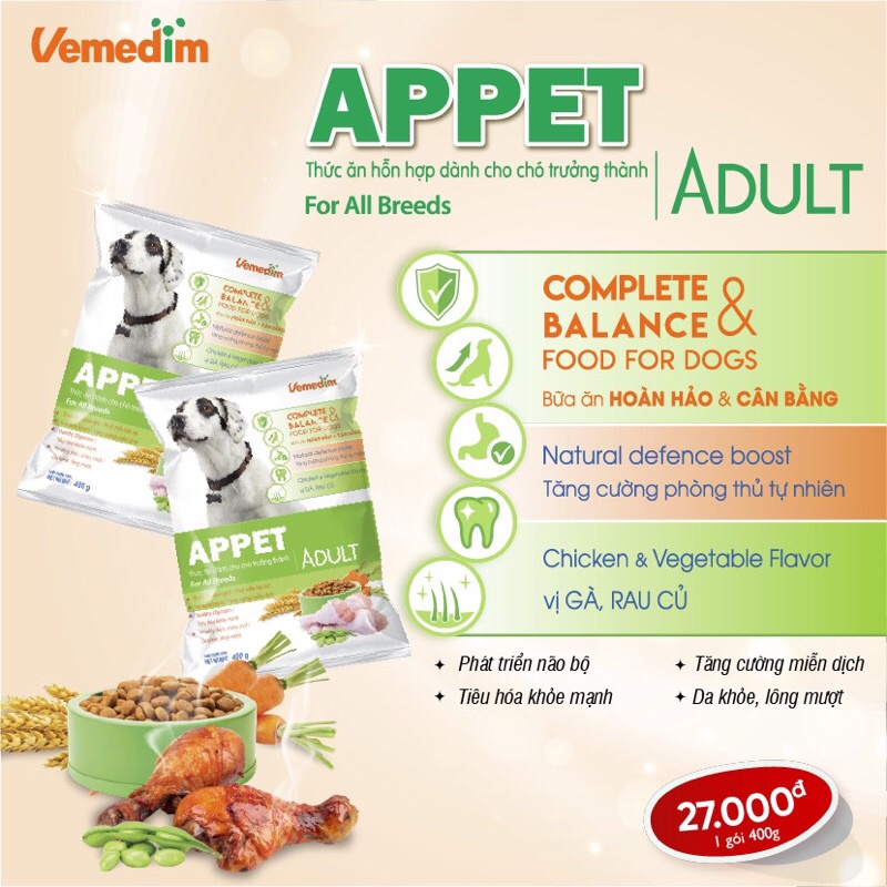 Appet dry dog food for large dogs with chicken and vegetable flavor ...