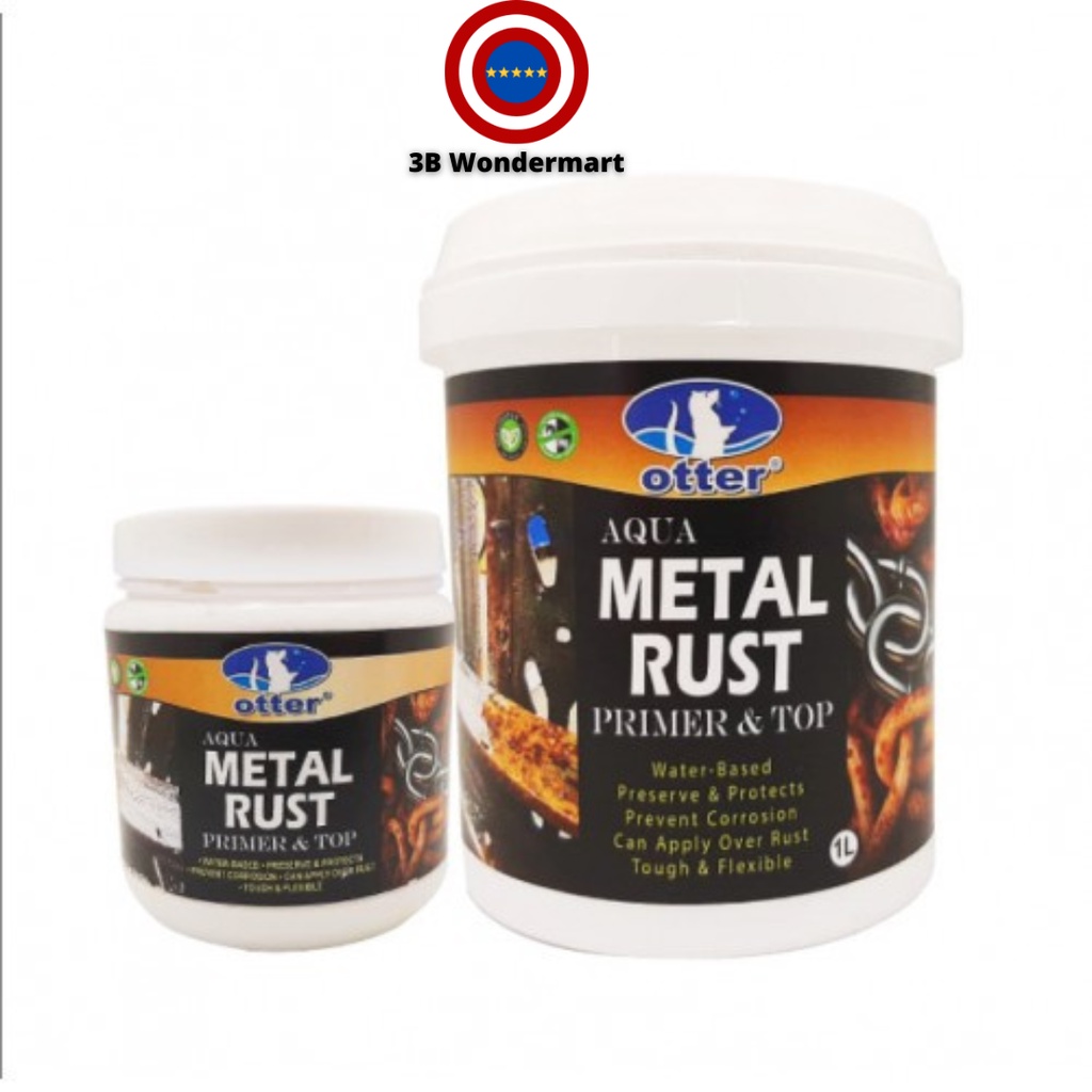 280ml/1L Aqua Metal Rust Primer Otter • Metal Anti Rust •Water Based ...