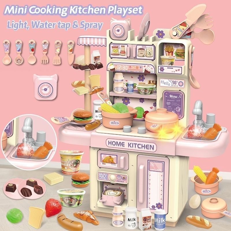 Mini Kitchen Cooking Toys for kids Pretend Play Set Mainan Masak ...