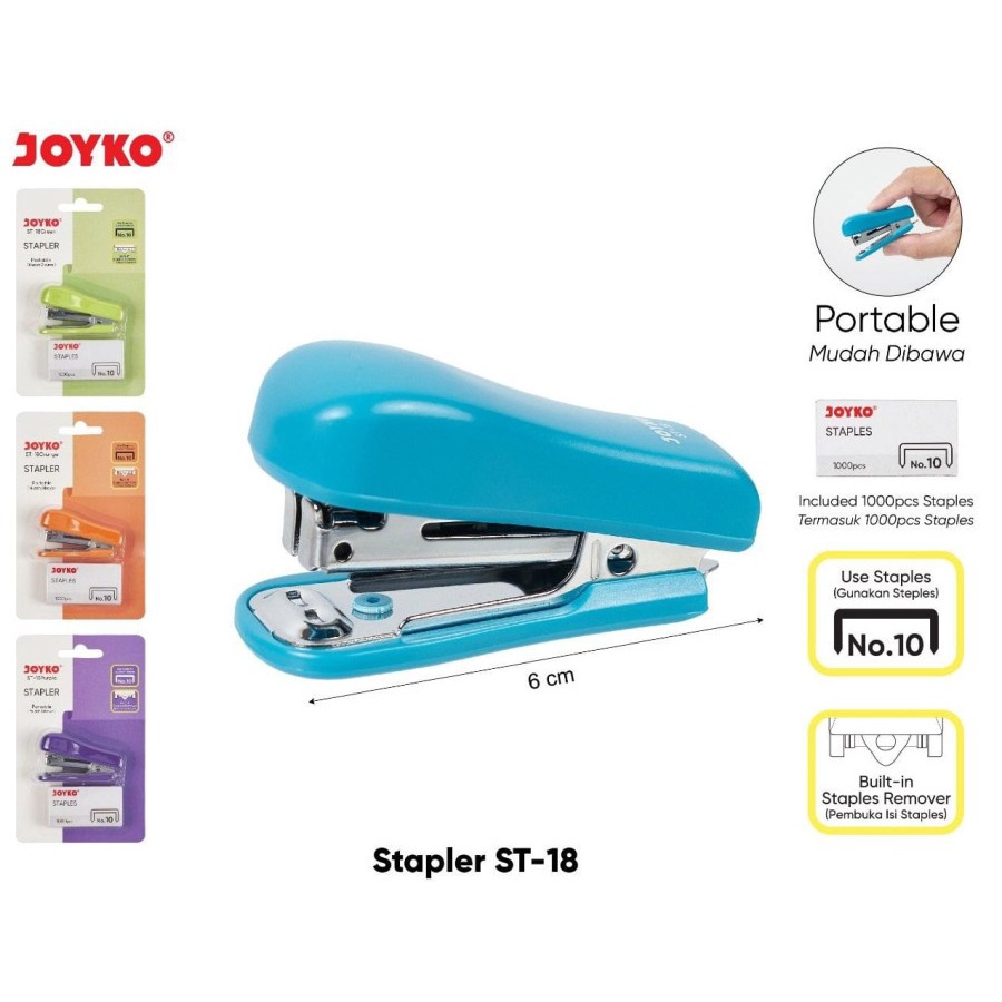 Joyko ST-18 Snap Stapler (1 Set Stapler + Refill) | Shopee Malaysia