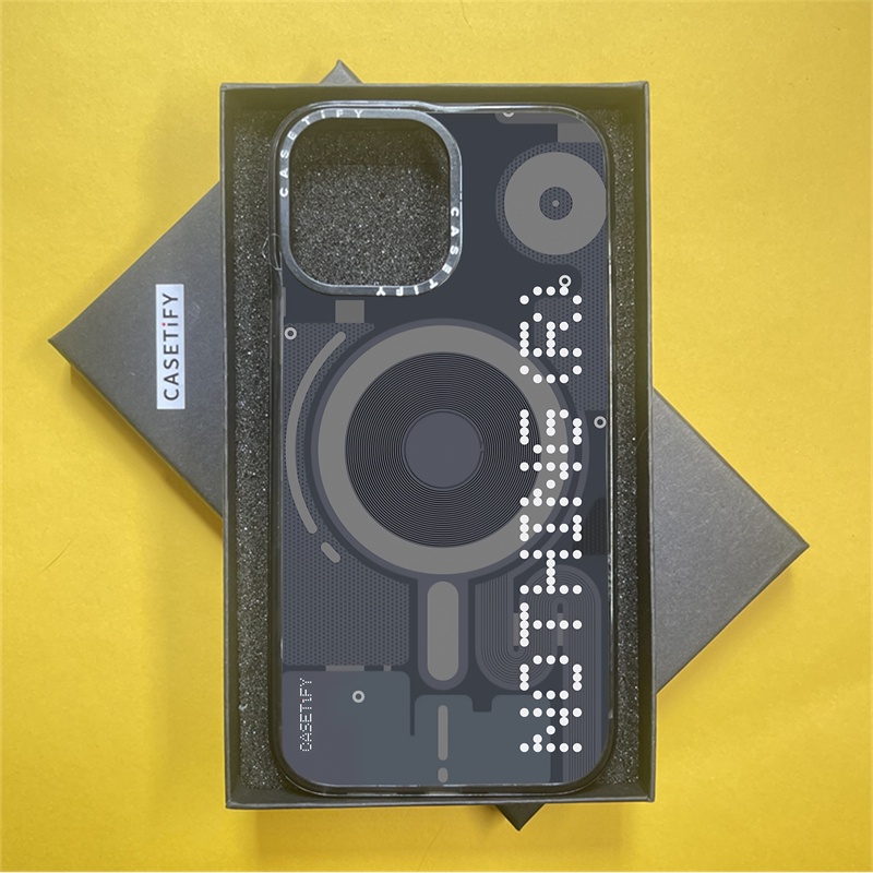 CASECASE X Nothing Case (3) Magnetic suction Black Edge Clear Sideband ...