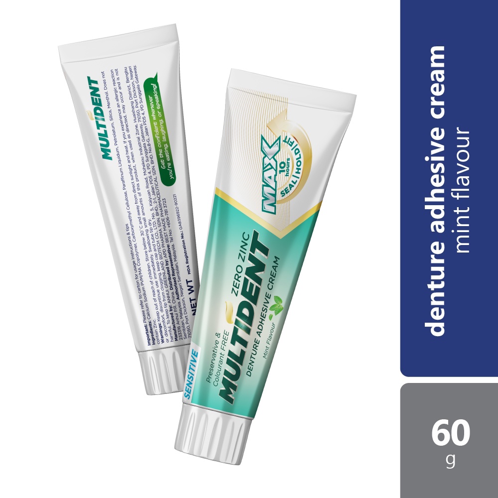 Multident Advanced Denture Adhesive Cream (60g) | Shopee Malaysia
