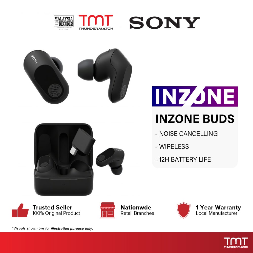 Sony INZONE Buds Bluetooth Wireless Noise Cancelling Gaming Earbuds ...